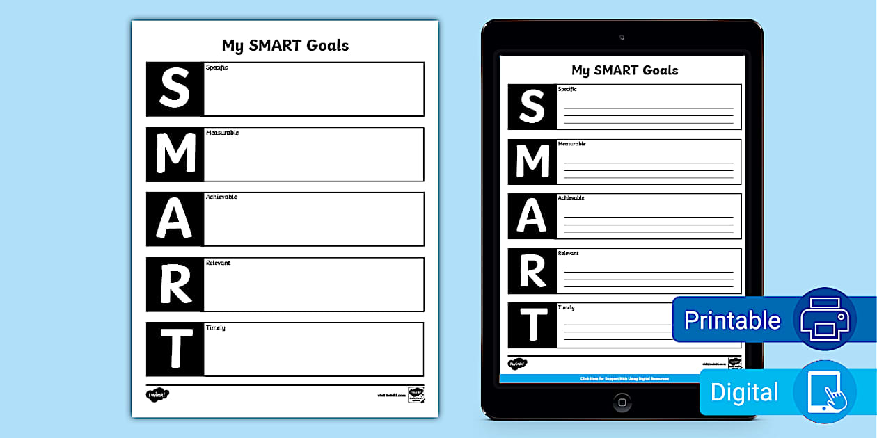 SMART Goals Template For Students | Resources | Twinkl USA