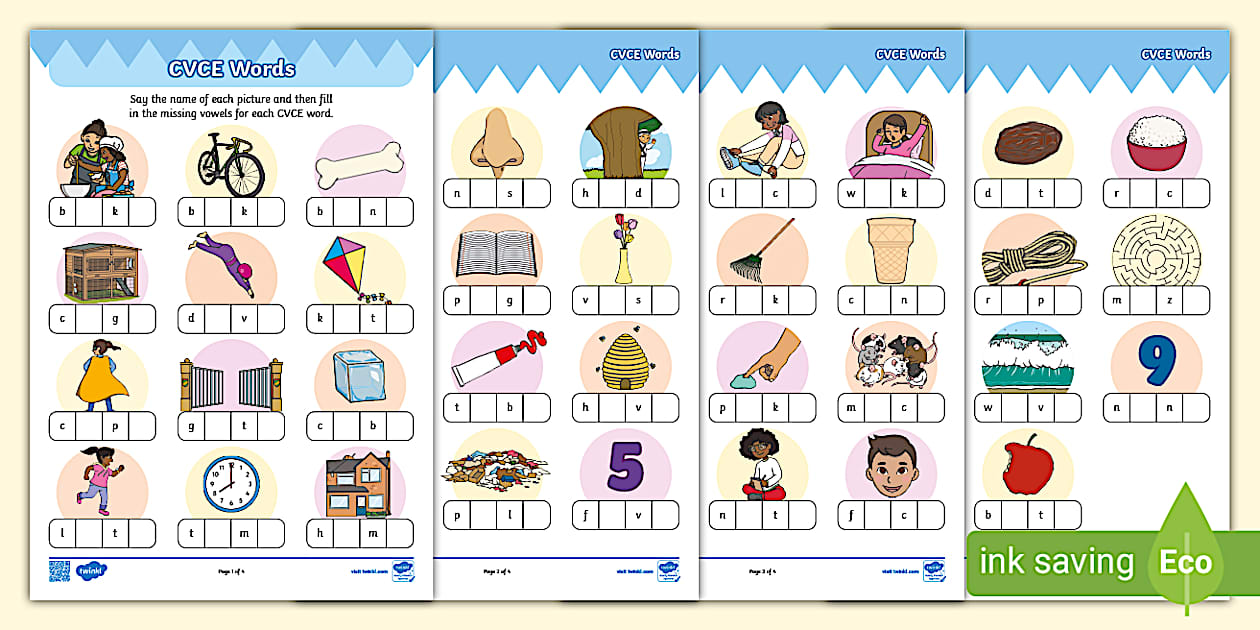 CVCE Words Activity Sheet (teacher made) - Twinkl