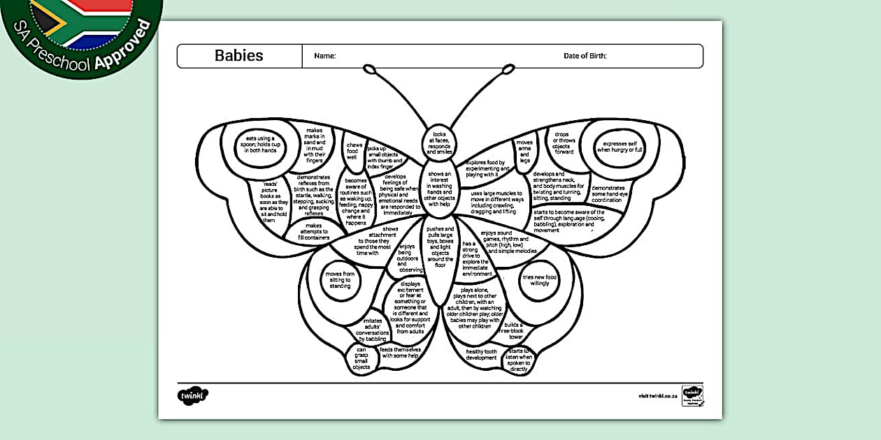 Babies Development Assessment Butterfly (teacher made)
