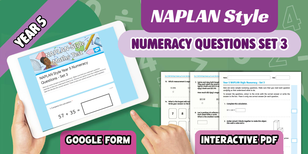 Numeracy Practice Test NAPLAN Resource | Twinkl