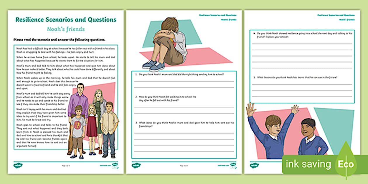 Resilience Scenarios and Questions 4 (teacher made) - Twinkl