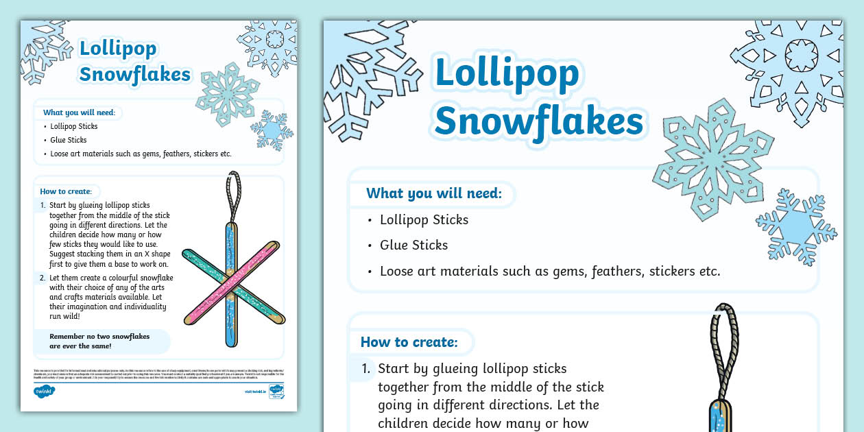 Lollipop Snowflake Craft (professor feito) - Twinkl