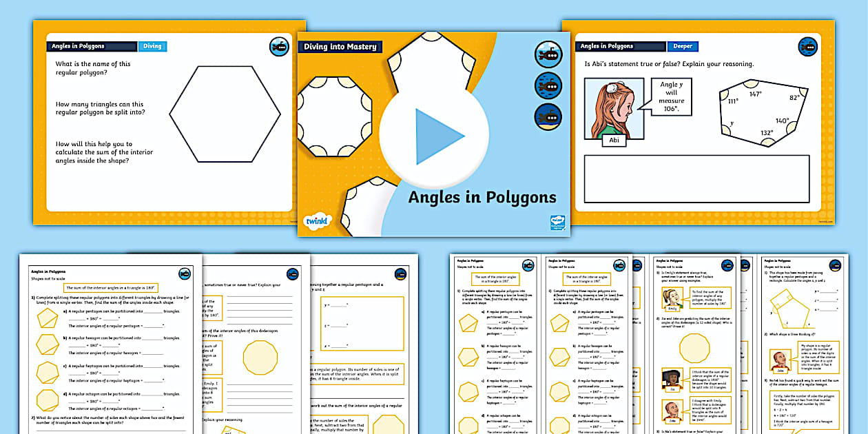 👉 Year 6 DiM: Step 8 Angles in Polygons Teaching Pack