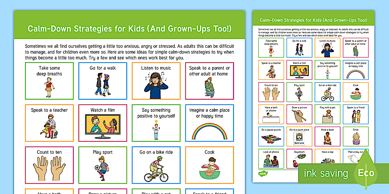 Calm-Down Strategies for Kids Parent Carer Information Sheet