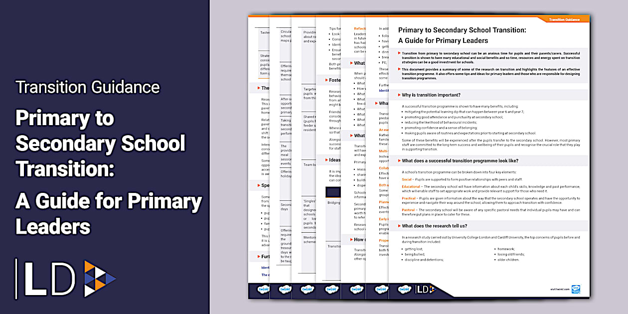 Primary to Secondary School Transition: A Guide for Primary Leaders