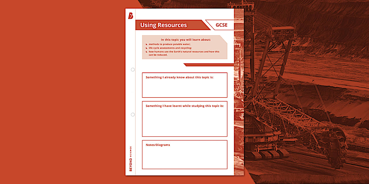 GCSE Using Resources Topic Title Page (teacher made)