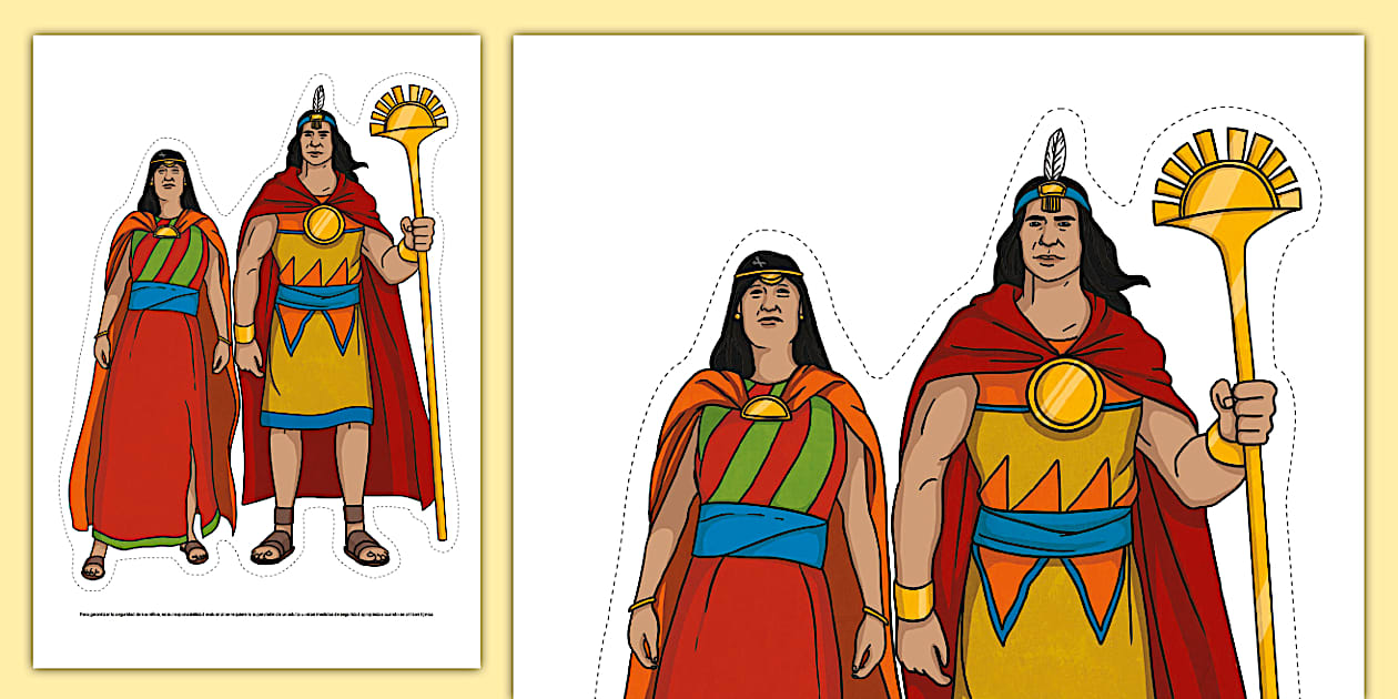 Dibujo de Manco Cápac y Mama Ocllo | Recursos Twinkl Perú