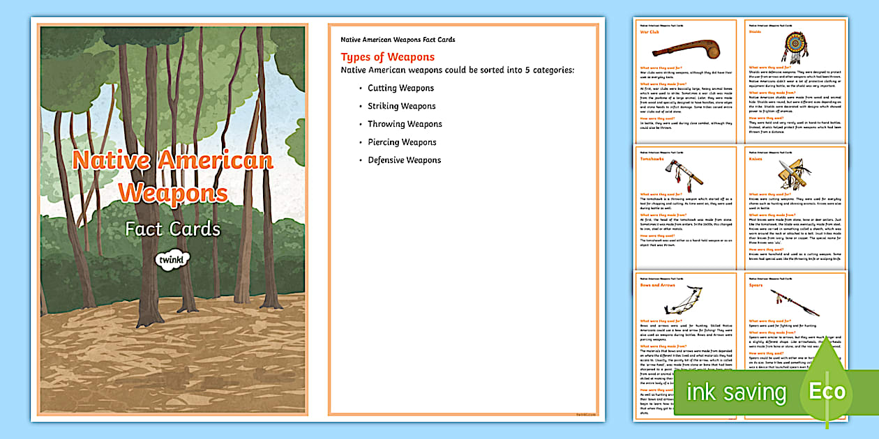 Native Americans Weapons Information Cards (teacher made)