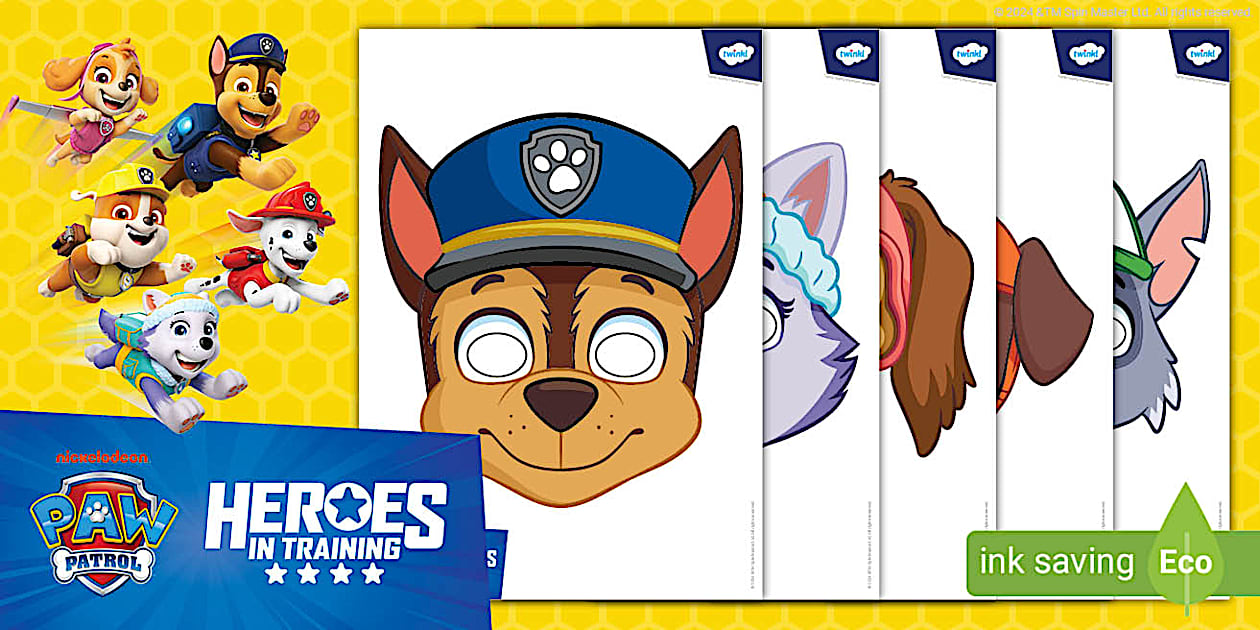Paw Patrol Helde Maskers (Lehrer gemacht) - Twinkl