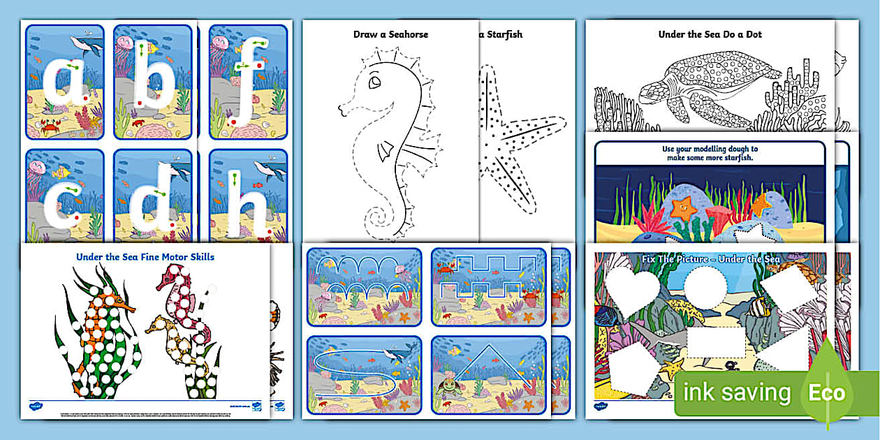 Under the Sea Fine Motor Skills Pack (teacher made) - Twinkl