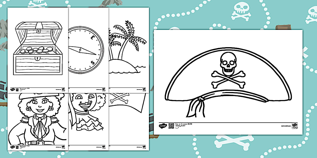 Extra Large Pirate Colouring Pages - Twinkl