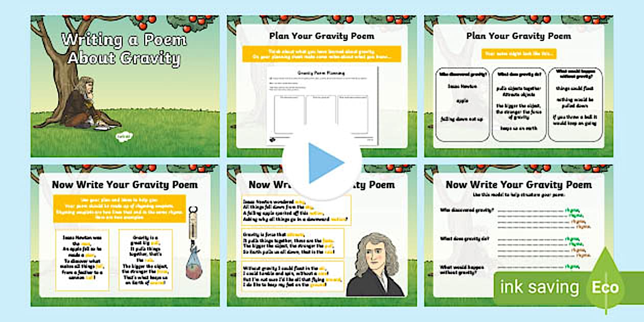 Writing a Poem About Gravity (teacher made) - Twinkl