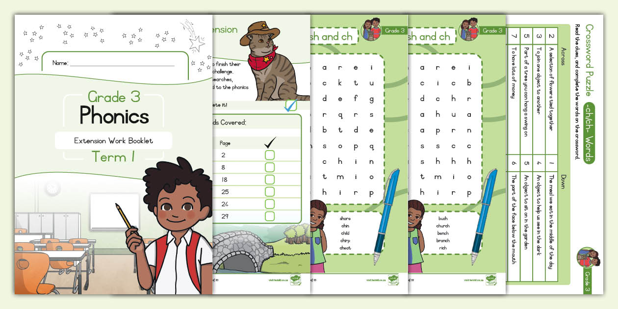 Gr 3 Phonics T1 - Termly Extension Work - Busy Book (CAPS)