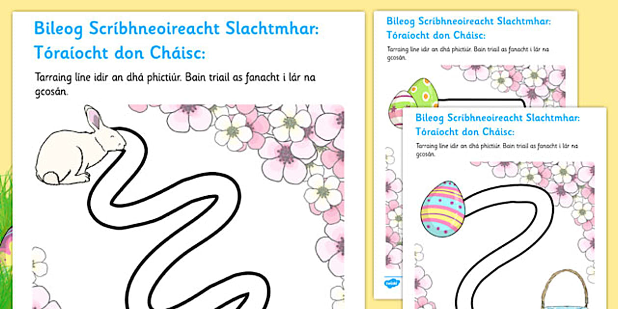 Bileog Scríbhneoireacht Slachtmhar: Tóraíocht don Cháisc - pencil control