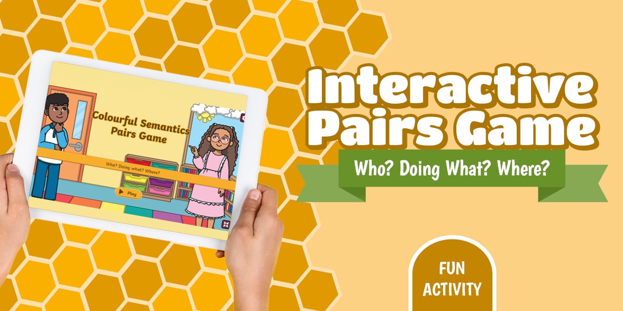 Colourful Semantics Matching Game - Who? Doing what? Where?