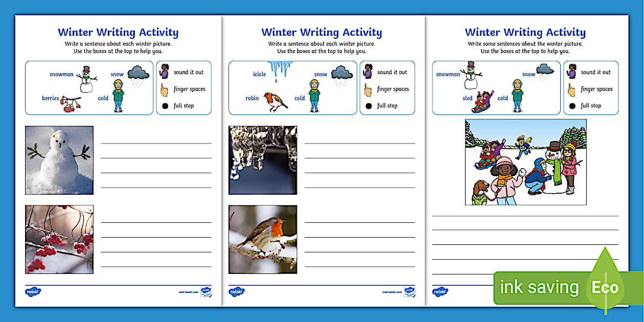 Winter Early Writing Activities (teacher made) - Twinkl