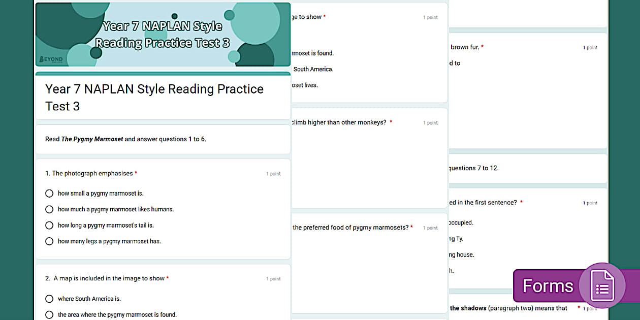Year 7 NAPLAN Style Reading Practice Test 3