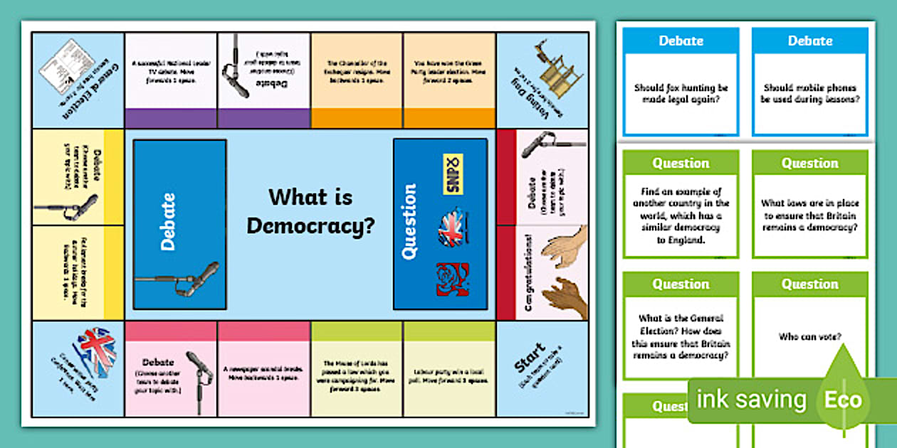 KS2 - Democracy - Board Game (teacher made) - Twinkl