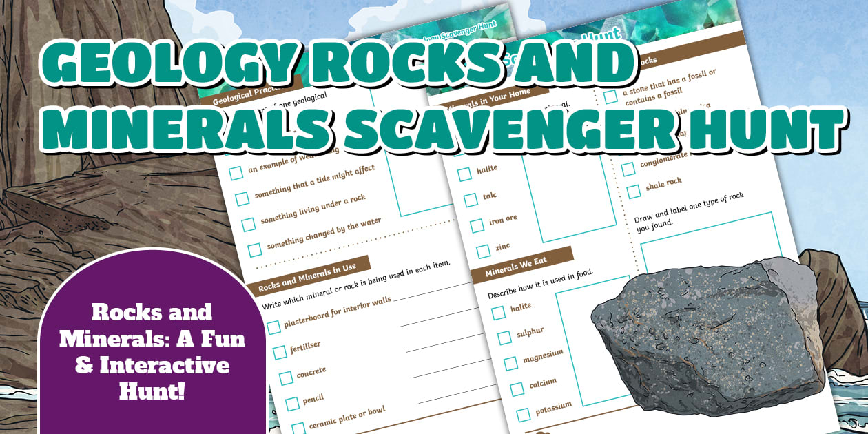 Geology Rocks and Minerals Scavenger Hunt