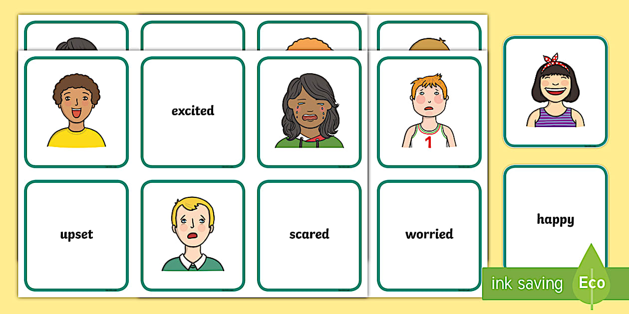 Feelings Matching Card Game (teacher made) - Twinkl