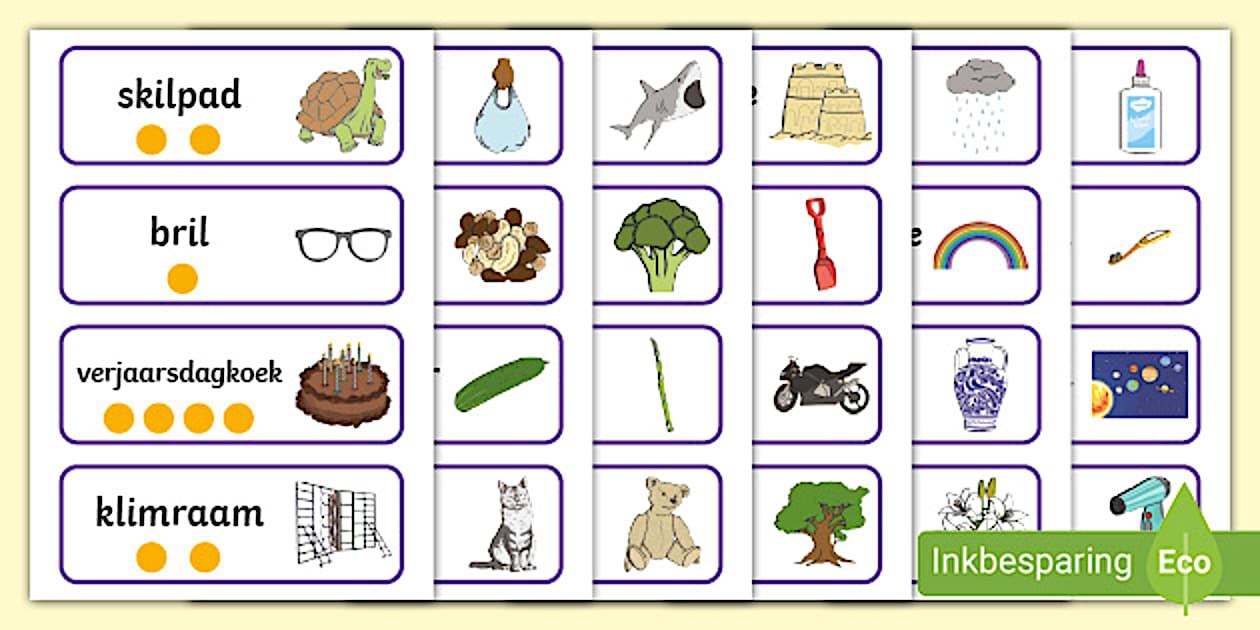 Lettergrepe Woordkaarte (teacher made) - Twinkl