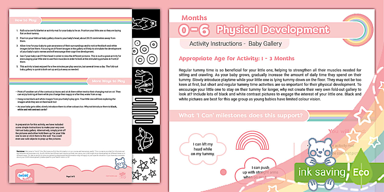 0-6 Months Physical Development Activity - Baby Gallery