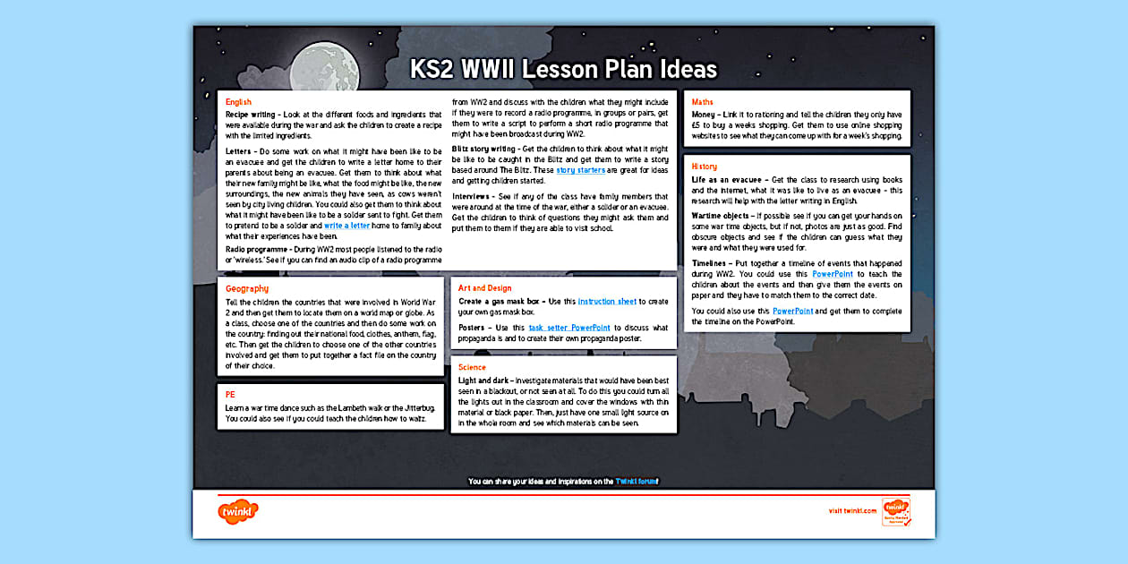 World War Two Lesson Plan Ideas KS2 (profesor hizo) - Twinkl