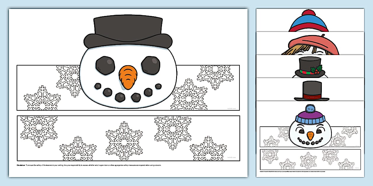 Snowpeople Headband Pack - Twinkl - KS1 - EYFS