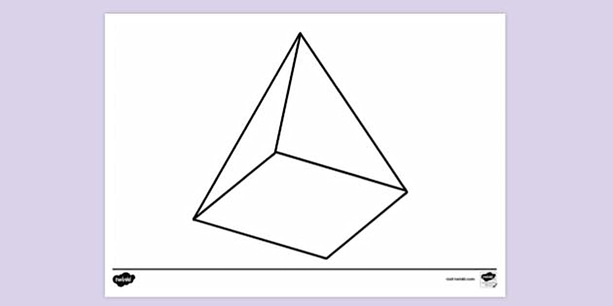 Square Based Pyramid Colouring Sheet Colouring | Colouring Sheets