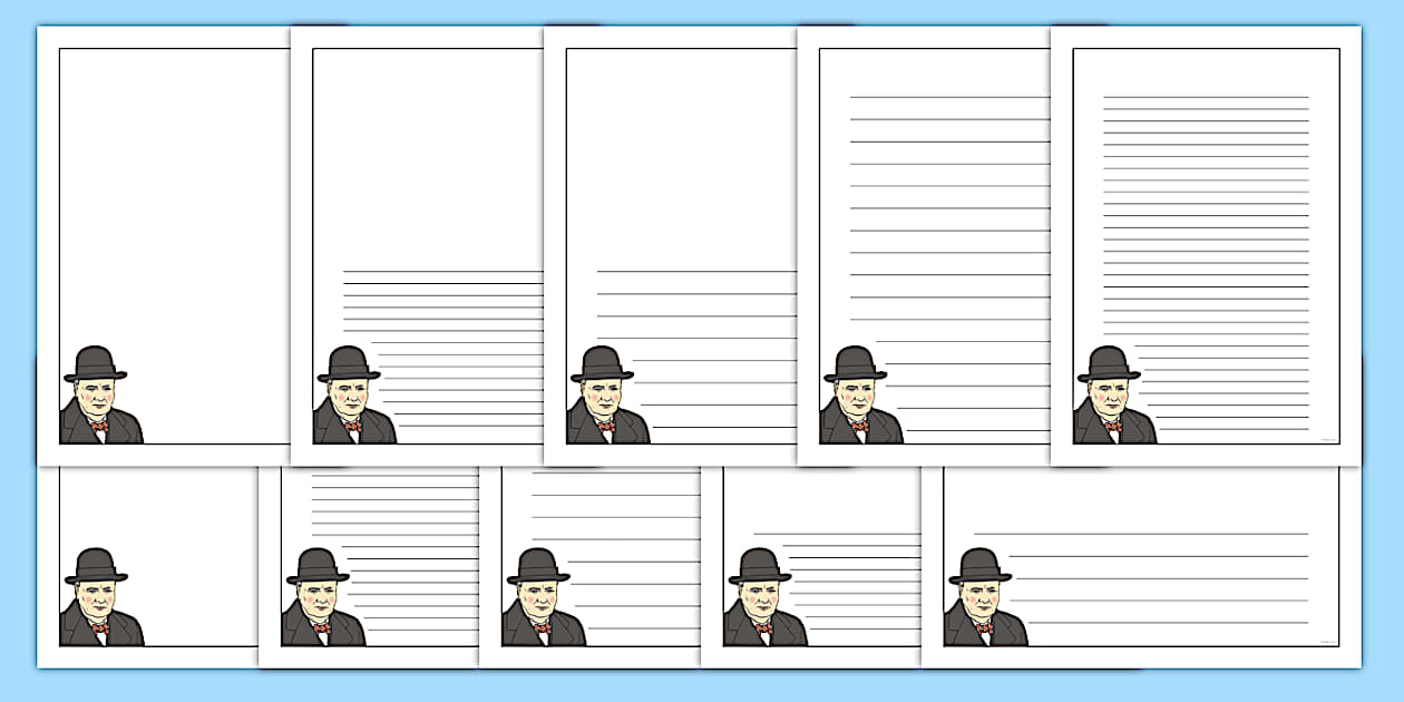 Editable Winston Churchill Page Borders (teacher made)