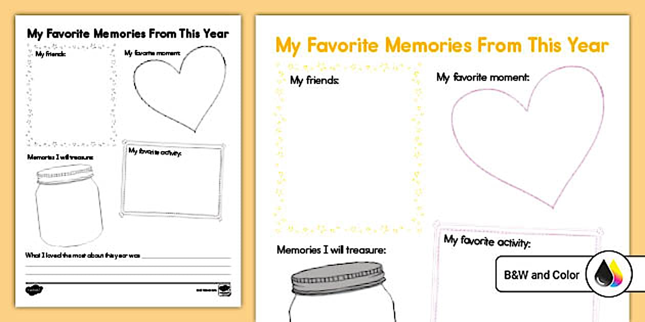 End of School Year Memories Worksheet | Fun | Twinkl USA