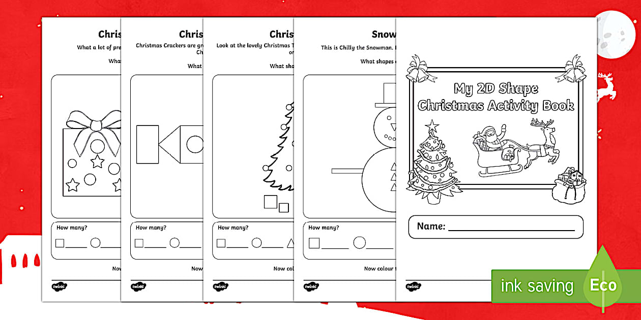 2D Shapes Christmas Activity Booklet - Twinkl Resources