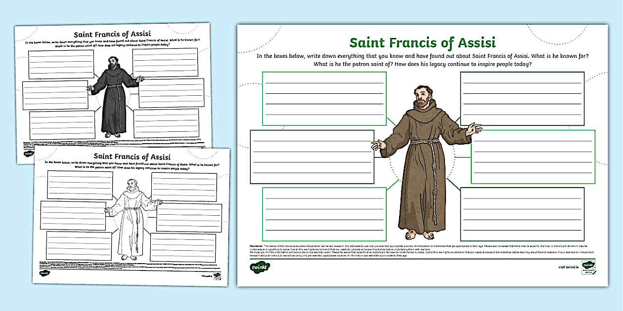 Saint Francis of Assisi Mind Map (teacher made) - Twinkl