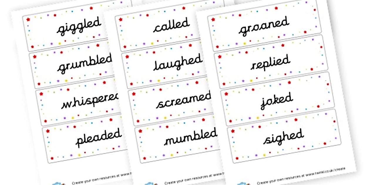 Words instead of said (teacher made) - Twinkl