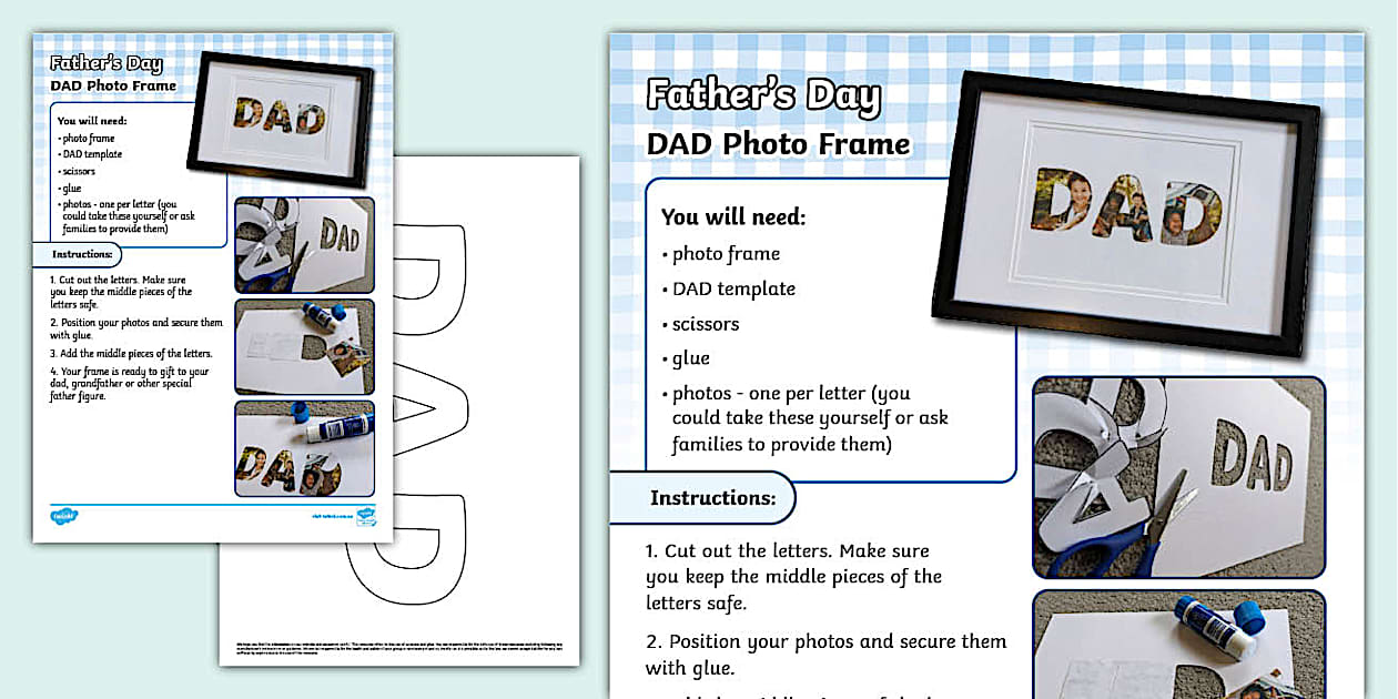 Father's Day Photo Frame (teacher made) - Twinkl