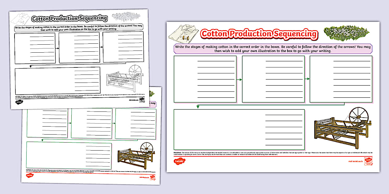 Cotton Production Sequencing Mind Map (teacher made)