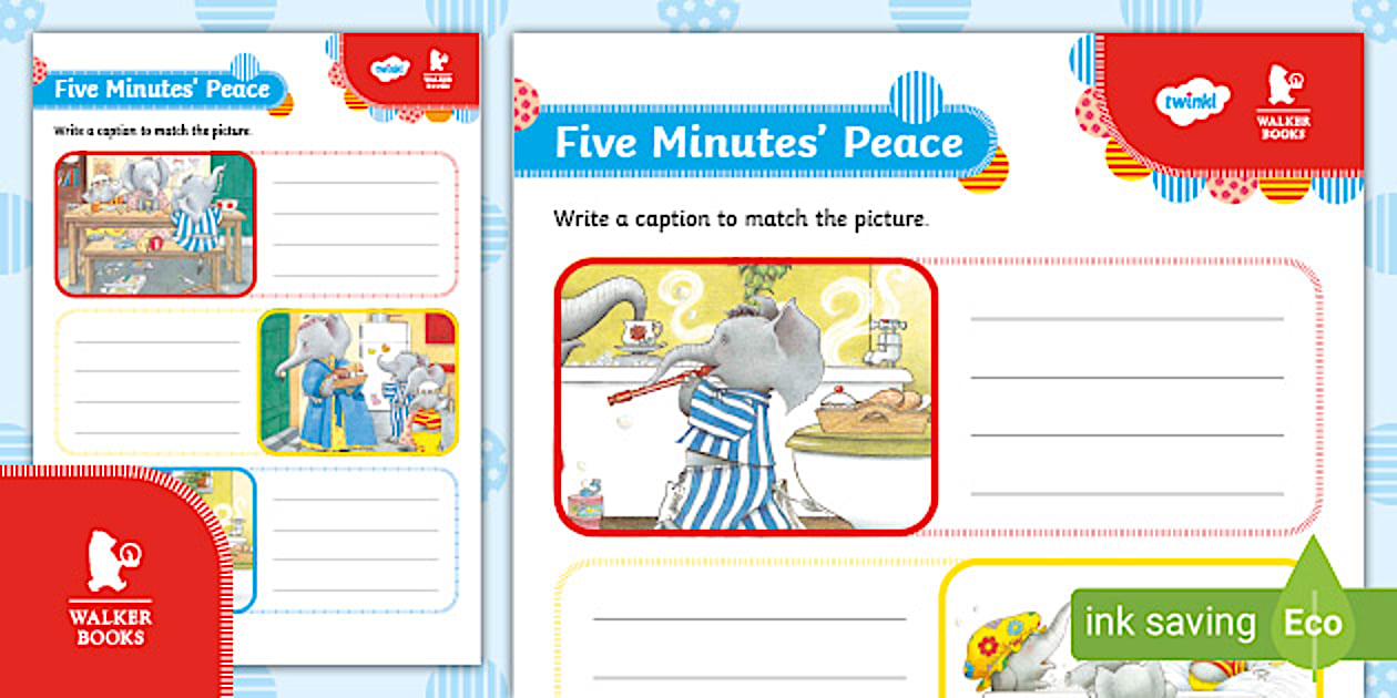 FREE! - 'Five Minutes' Peace Caption' Writing Activity