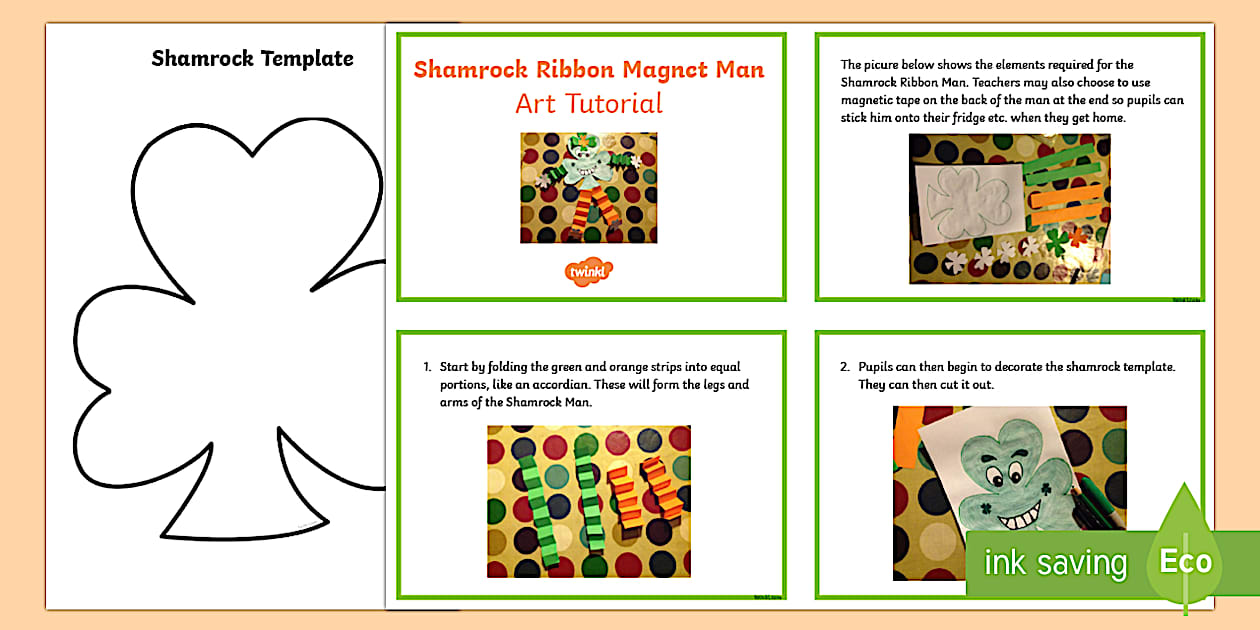 Shamrock Ribbon Man Art Tutorial Step-by-Step Instructions
