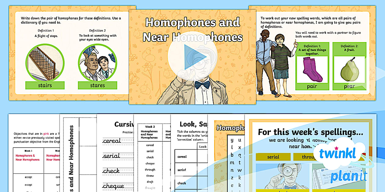 PlanIt Y4 Term 2A W2: Homophones and Near Homophones Spelling Pack