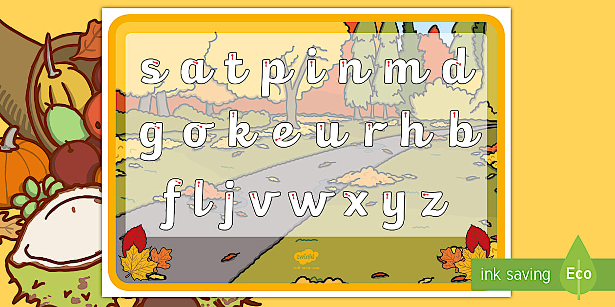 Autumn-Themed Phonics Letter Formation Activity Mat - Twinkl