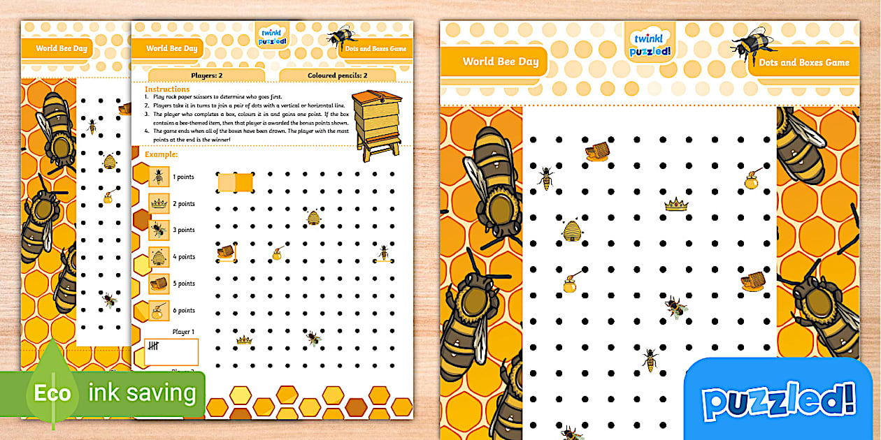 World Bee Day Honey Dots and Boxes Game | Twinkl Puzzles