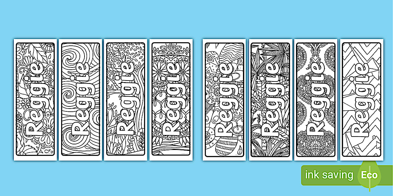 Reggie Mindfulness Name Colouring Bookmarks | Twinkl | KS1