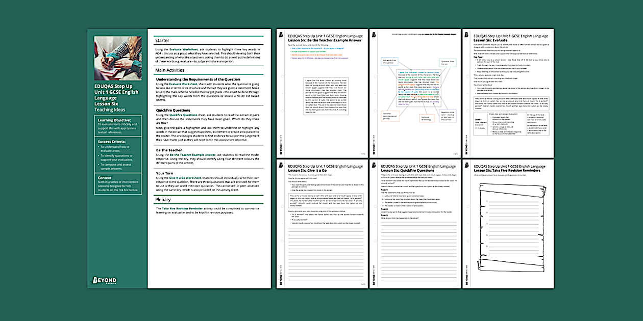 Eduqas GCSE English Language Intervention Lesson 6 - Twinkl