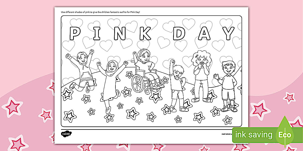 Pink Day Colouring - Lower Primary