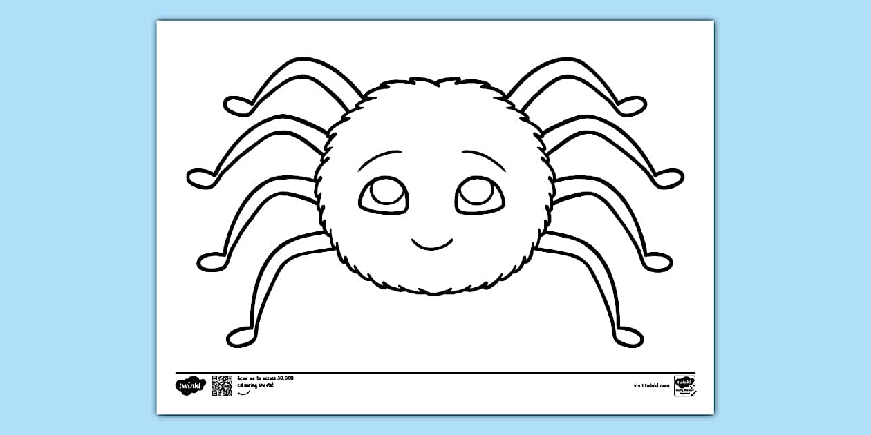 Printable Spider Colouring Page (teacher made) - Twinkl