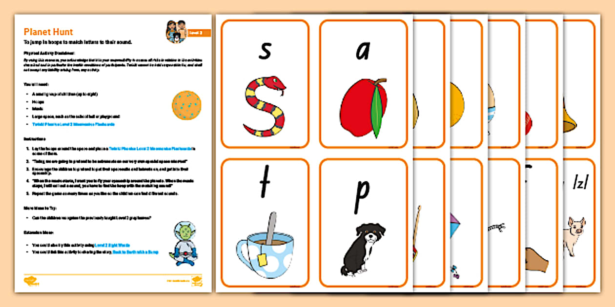 Level 2 Physically Active Phonics Quick Game: Planet Hunt