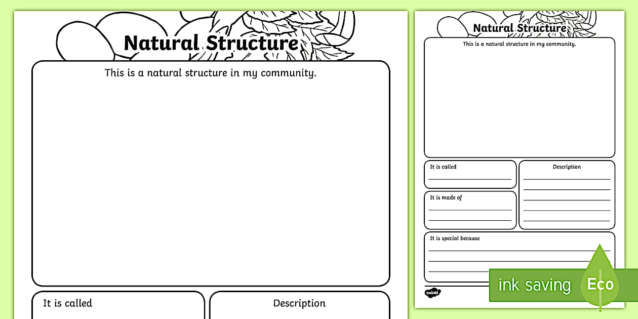 TAS Natural Structure Worksheet - Twinkl