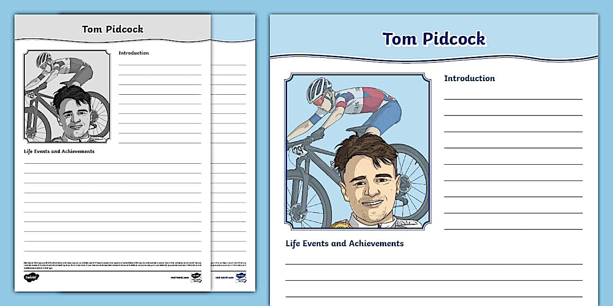 Tom Pidcock Biography Template (Teacher-Made) - Twinkl