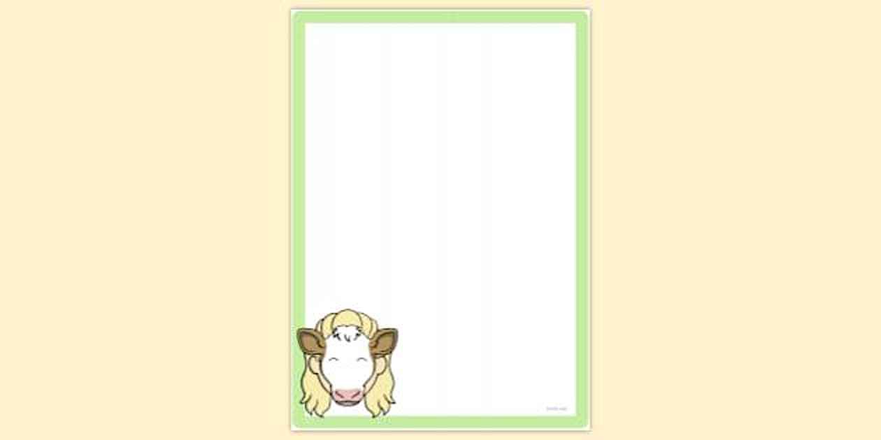 Simple Blank Calf Role Play Mask Page Border | Twinkl