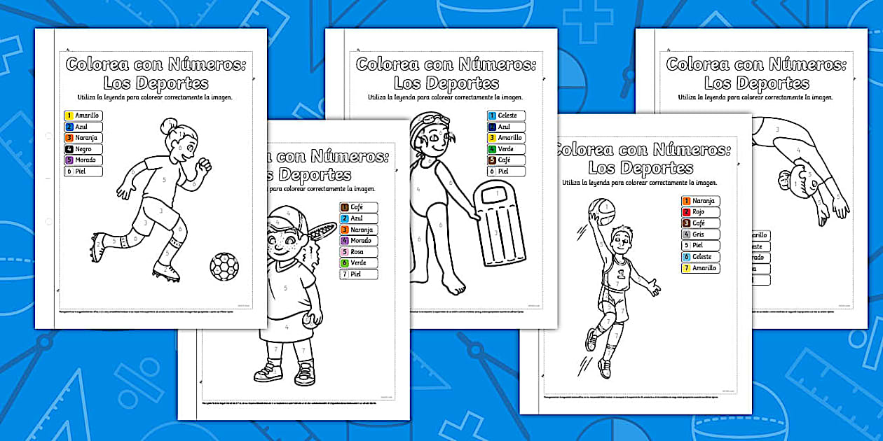 Guía de Trabajo: Coloreando por Números - Los Deportes